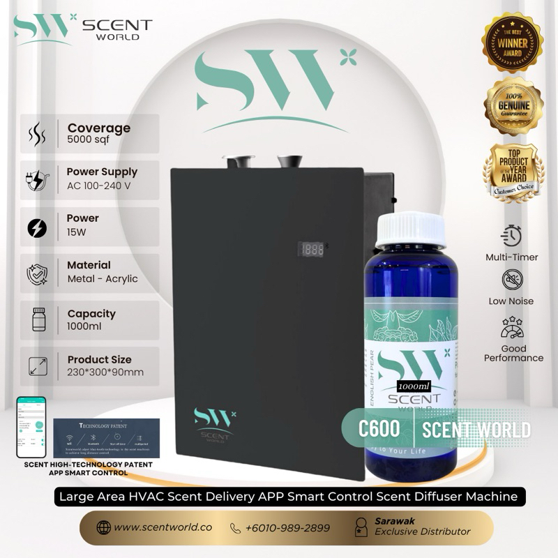 C600 Small Area HVAC Built-in Fan Scent Diffuser Machine Scent World ...