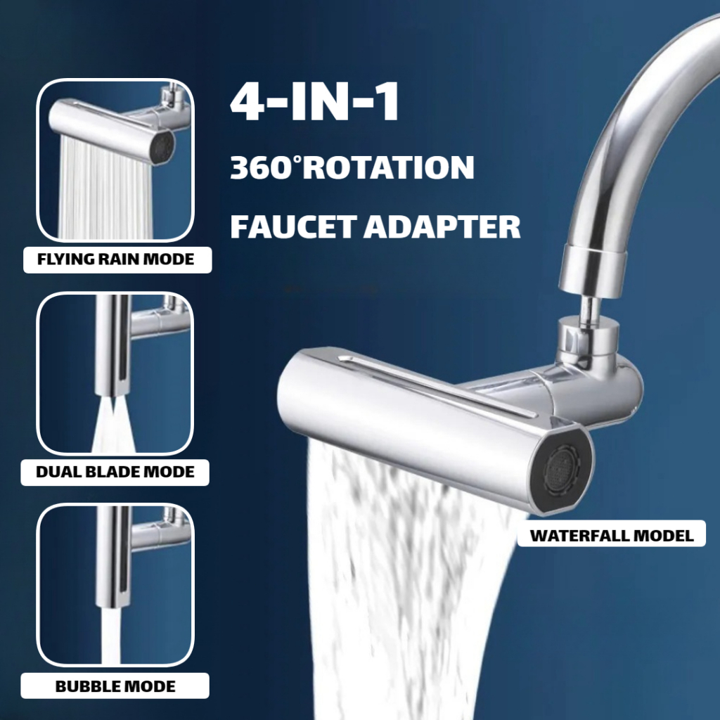 4 In 1 Waterfall Kitchen Faucet Adapter Kitchen Sink Spray Nozzle High ...