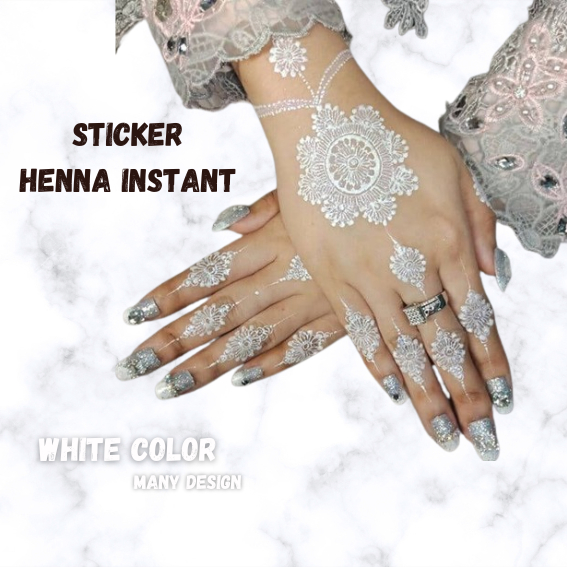 HENNA INSTANT INAI TATTOO STIKER WHITE INAI PENGANTIN / TUNANG / NIKAH ...