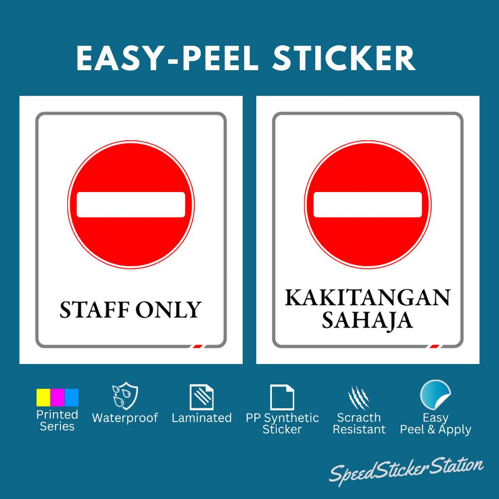 Staff Only | Kakitangan Sahaja | Self Adhesive Sticker Commercial-05 ...
