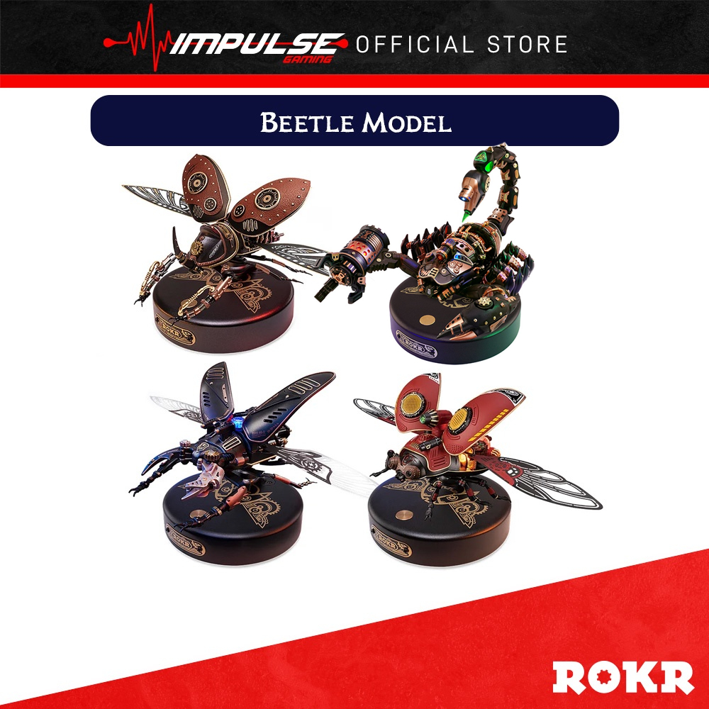 Robotime ROKR Beetle Model DIY 3D Puzzle - Rhinoceros Beetle, Scout ...