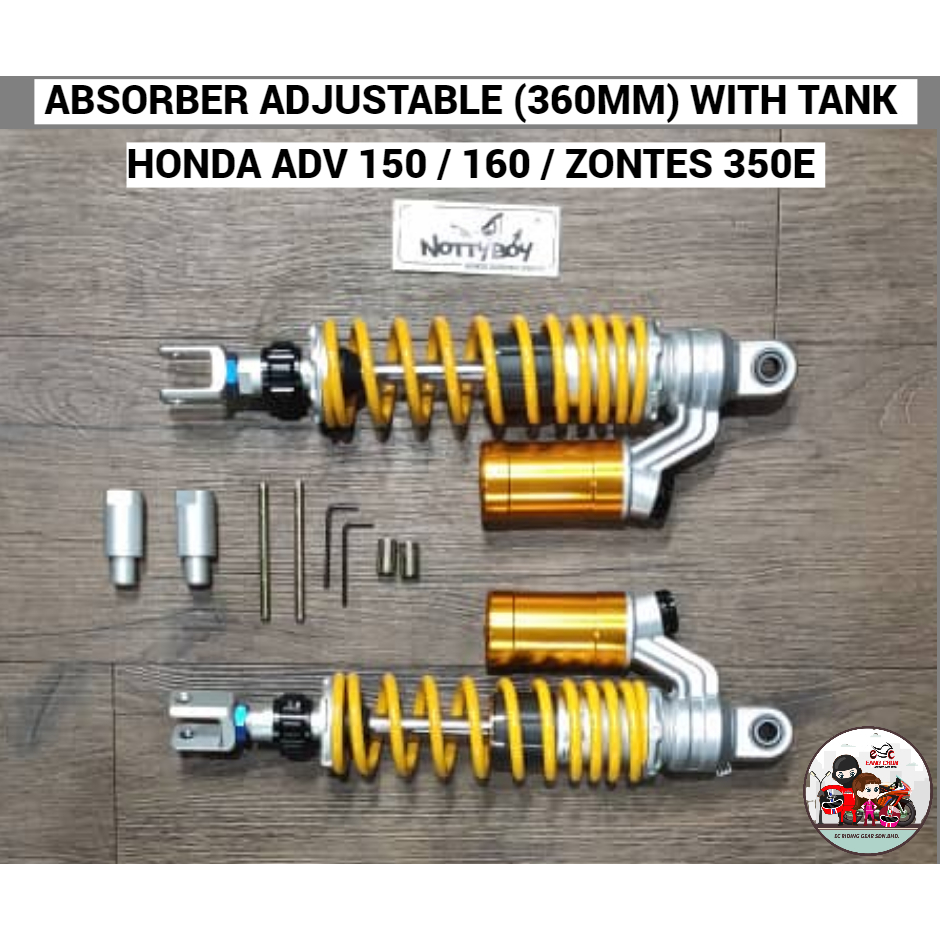 ABSORBER ADJUSTABLE (360MM) WITH TANK HONDA ADV 150 / 160 / ZONTES 350E ...