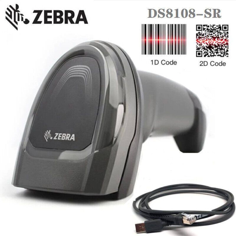 Zebra Symbol DS8108-SR Corded 2D/1D Handheld Digital Barcode Scanner ...