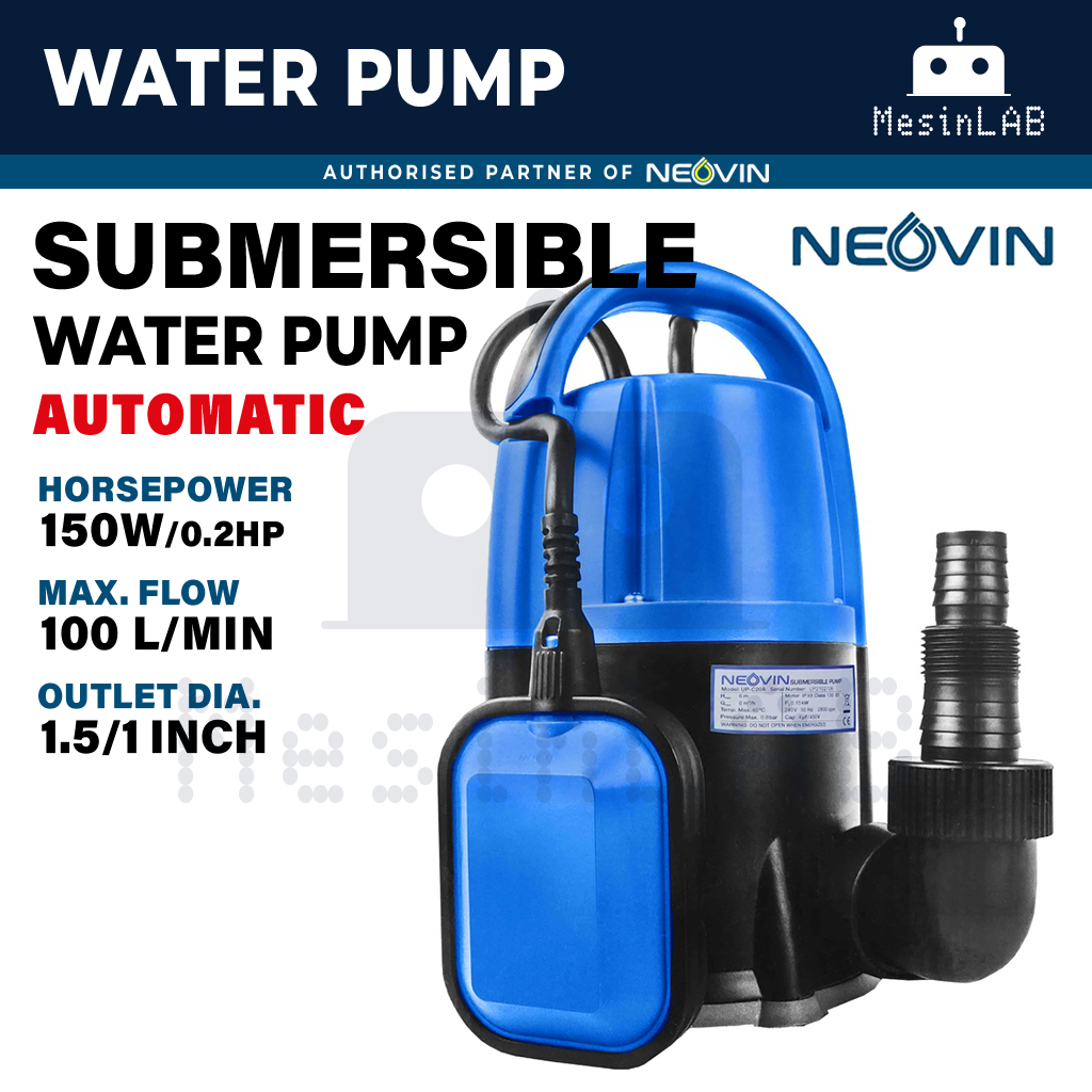 NEOVIN Automatic Submersible Pump 0.2HP Pam Kolam Ikan Fish Pond Sewage ...