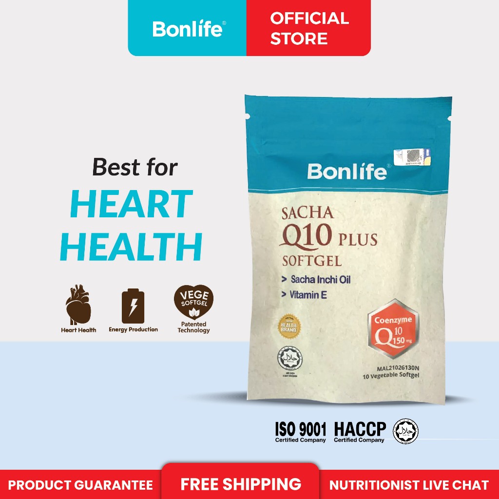 [TRAVEL PACK 10'S] Bonlife Sacha Inchi Oil Q10 Vege Softgel (10's x ...