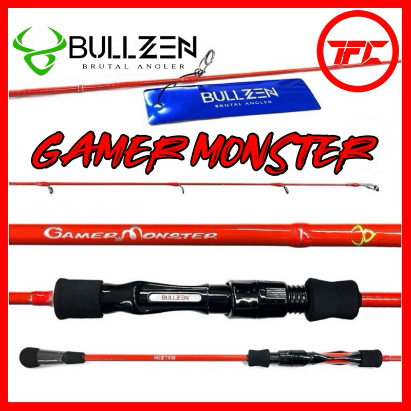 BULLZEN Gamer Monster Solid Carbon Spinning Jigging Rod Fishing Fast ...