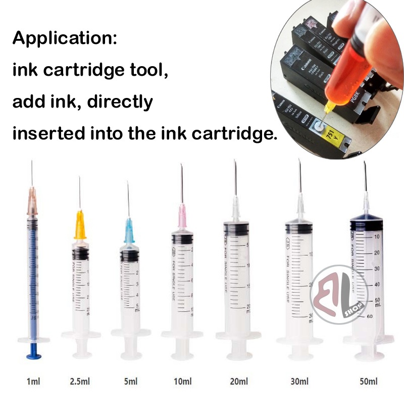 1ml, 2ml, 3ml,5ml, 10ml, 20ml, 50ml Syringe Injector Ink Refill Tool ...