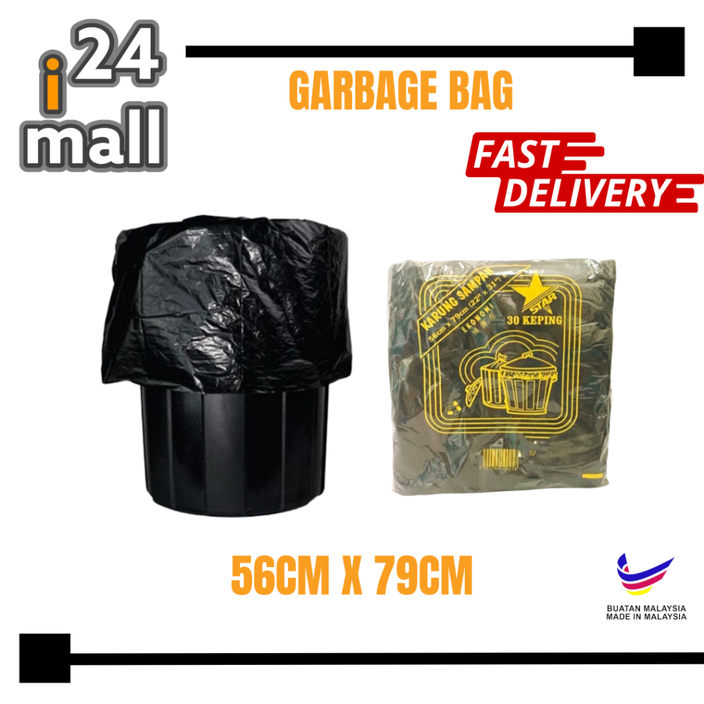 Garbage Bag 56cm x 84cm 30pcs Small Size / Rubbish Bag / Trash Bag ...