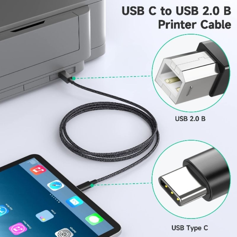 High quality USB Cable 2.0 Type C to USB B Printer Suitable For Android ...