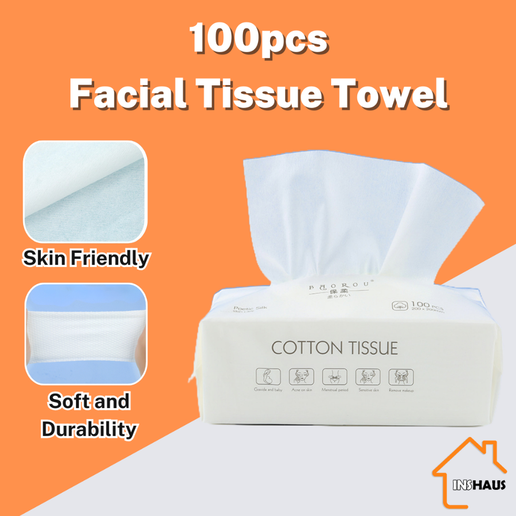 100Pcs Disposable Face Tissue Towel Cotton Makeup Remover Tisu Muka ...