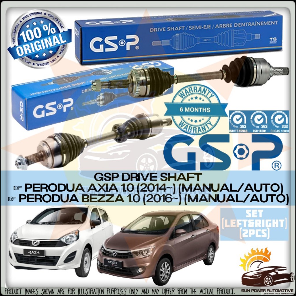 Perodua Axia 1.0 / Bezza 1.0 ( MANUAL / AUTO ) 100% ORIGINAL GSP DRIVE ...
