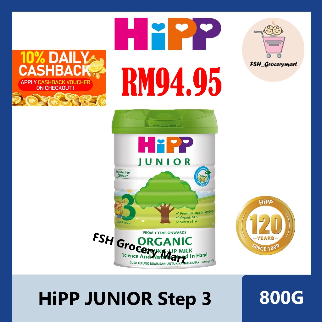 HiPP JUNIOR Organic Growing-up Milk Step 3 (800g) (1-3 years) | Shopee ...