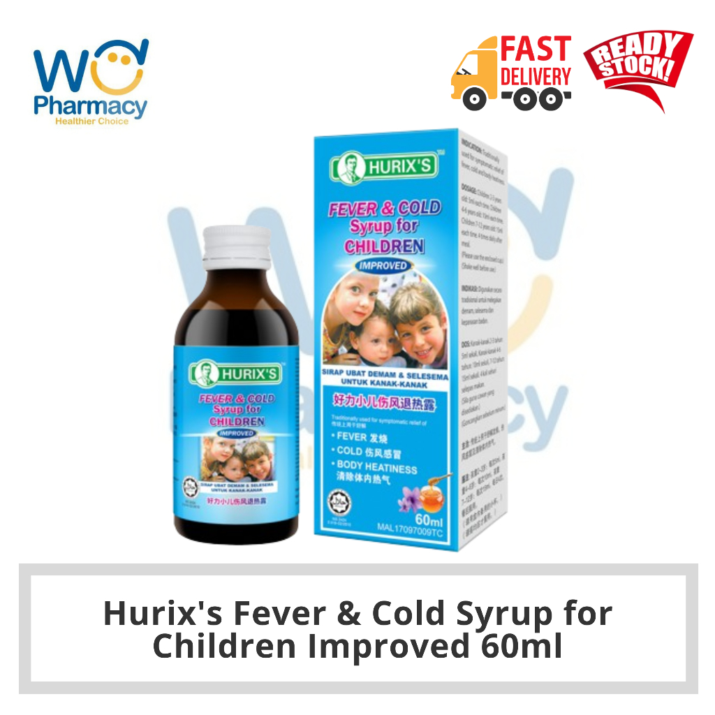 Hurix's Fever & Cold Syrup for Children Improved 60ml | Shopee Malaysia