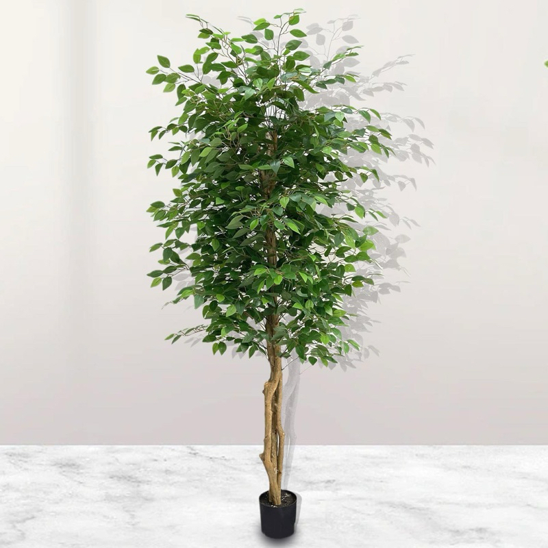 Artificial Ficus Banyan Tree Variegated Leaves Fejka Weeping Fig plant ...