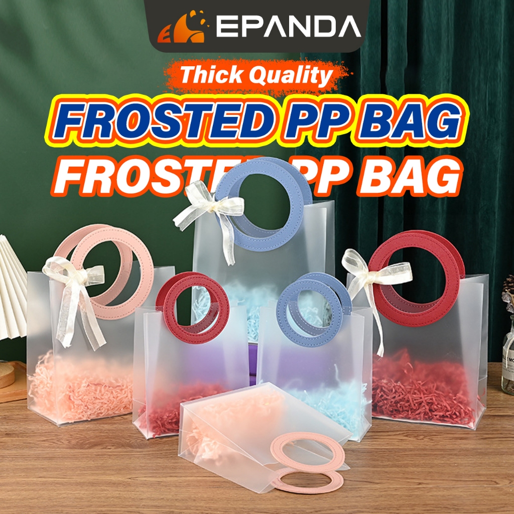 Frosted Door Gift Plastic Bag Round Handle Beg Goodies Kahwin Beg ...