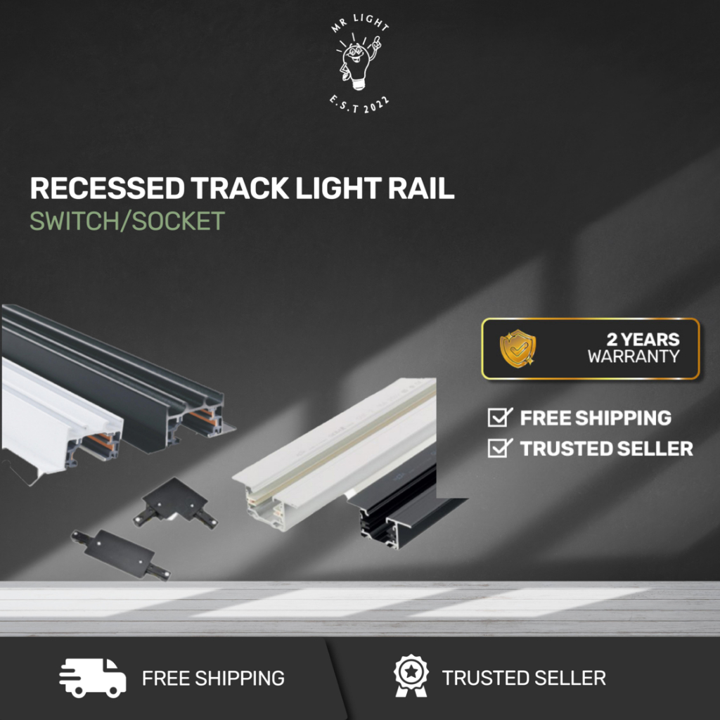 Recessed Lighting Track, LED Track Light Rail System, 1M/2M | Shopee ...