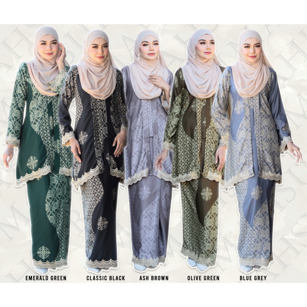 Mahsuri Kebaya Klasik Printed Batik Sulam | Shopee Malaysia