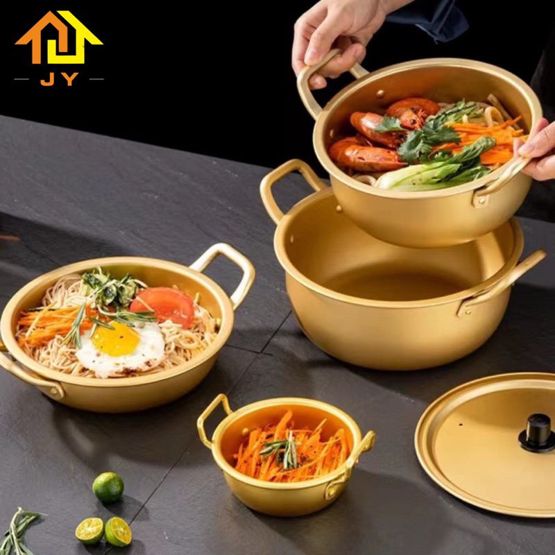KOREAN STYLE Korea Ramen Pot Noodle Golden Yellow Ramen Pot | Shopee ...