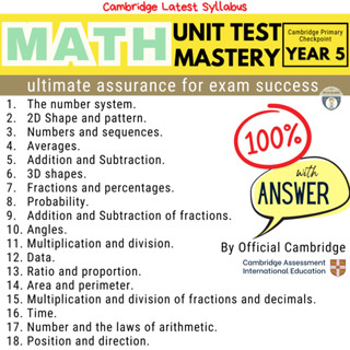 10 Cambridge Primary Checkpoint Year 5 Math Topical Test Paper +Answer ...