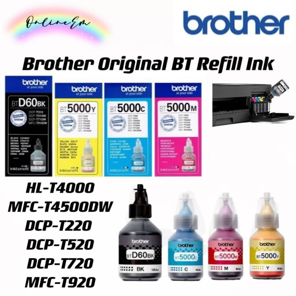 Brother BT INK Original Refill Ink Bottle BTD60BK BT6000BK BT5000C ...