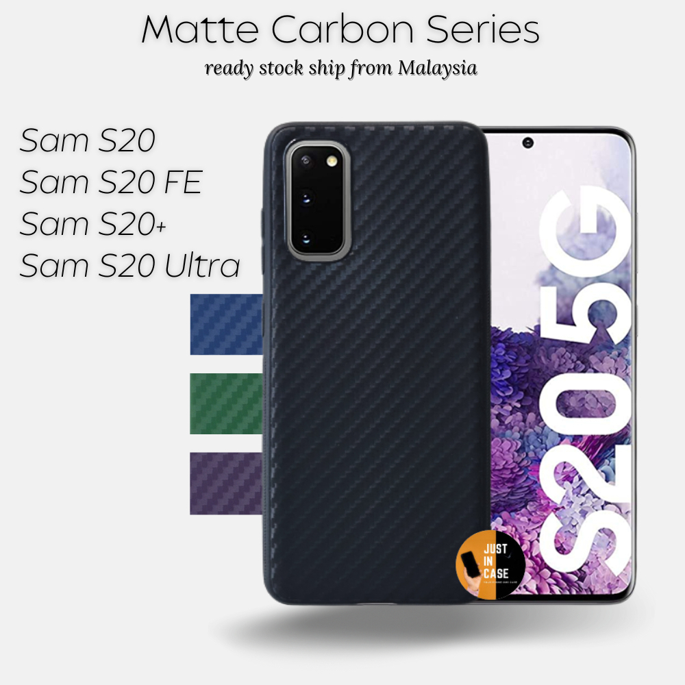 Samsung Galaxy S20 S20 FE S20 Ultra S20 Plus + Matte Carbon Fiber Flexible Soft Slim TPU Phone ...
