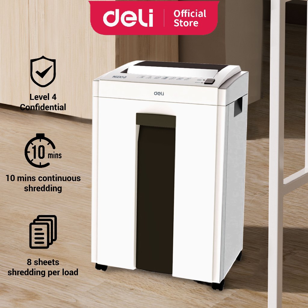 Deli Automatic Paper Shredder Machine Cutter Office Supplies - White ...