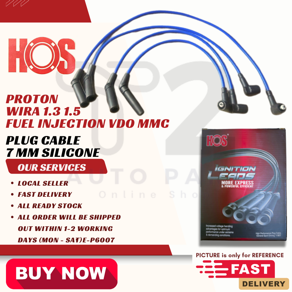 T2 PLUG CABLE WIRA 1.3 1.5 FUEL INJECTION VDO 7MM SILICONE 1SET ...