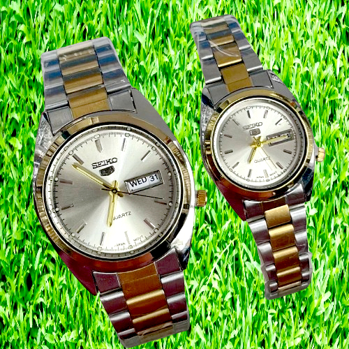 Seiko 5 Stainless Steel Couple Watch Set | Shopee Malaysia