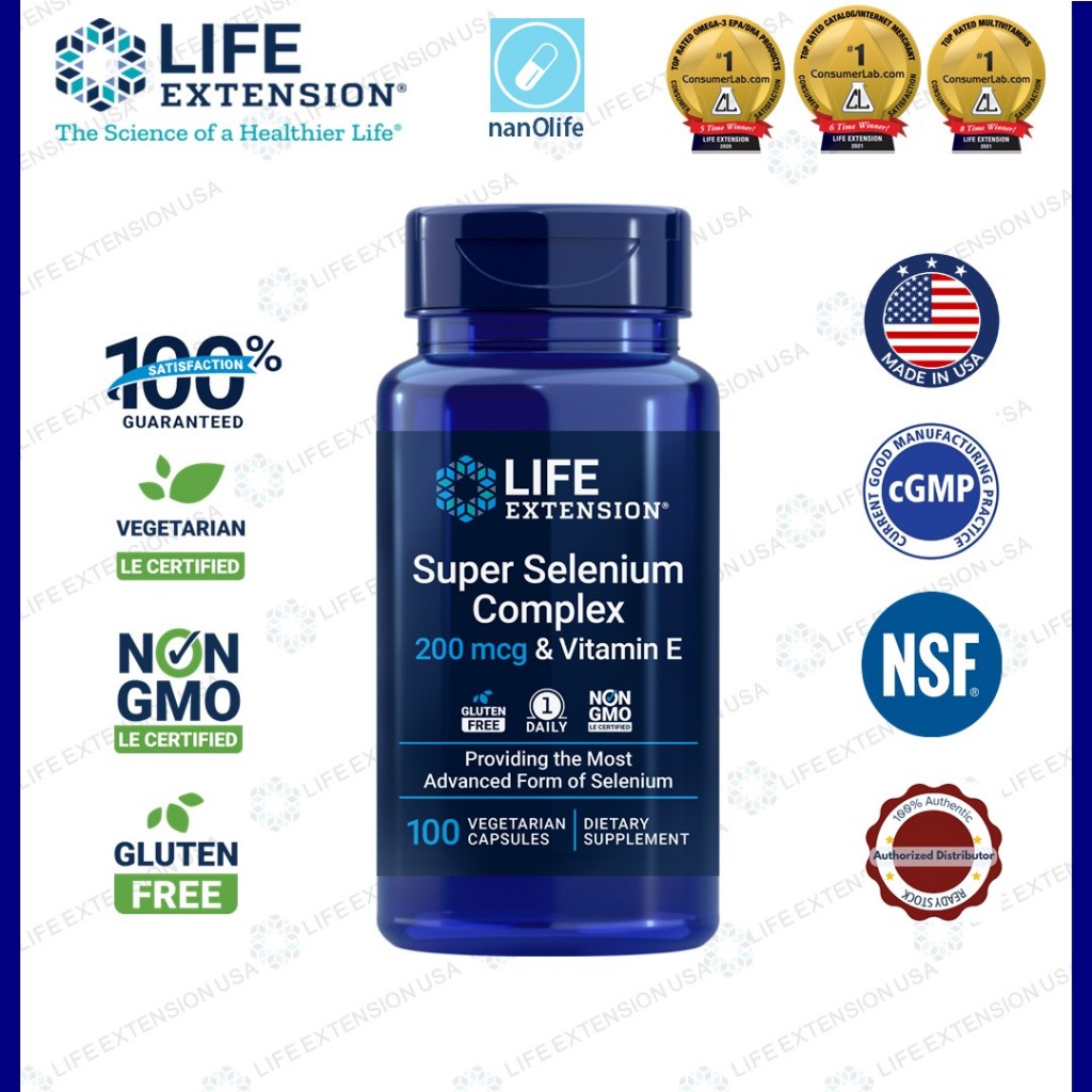[Life Extension] Super Selenium Complex, Vitamin E, 200 mcg, EXP: 11/ ...