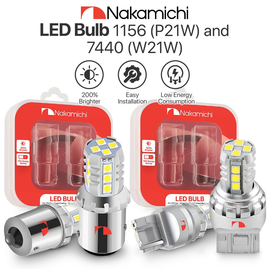 Nakamichi 2PCS 16LED Car Reverse Light 1156/P21W T20/7440/W21W Back Up ...