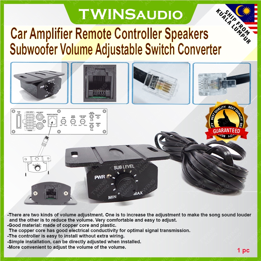 (1 Pc)Car Amplifier Remote Controller Speakers Subwoofer Volume ...
