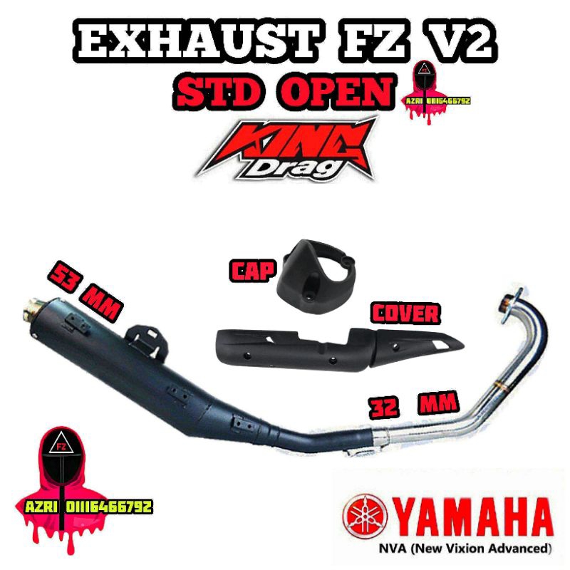 🔴 EXHAUST STD OPEN FZ #FZV1#FZV2#FZV3#V4 🔴 | Shopee Malaysia