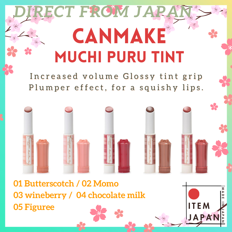 Canmake Tokyo Lip Muchipuru Tint 2.5g Volume Shiny Tint (01/02/03/04/05) | Shopee Malaysia