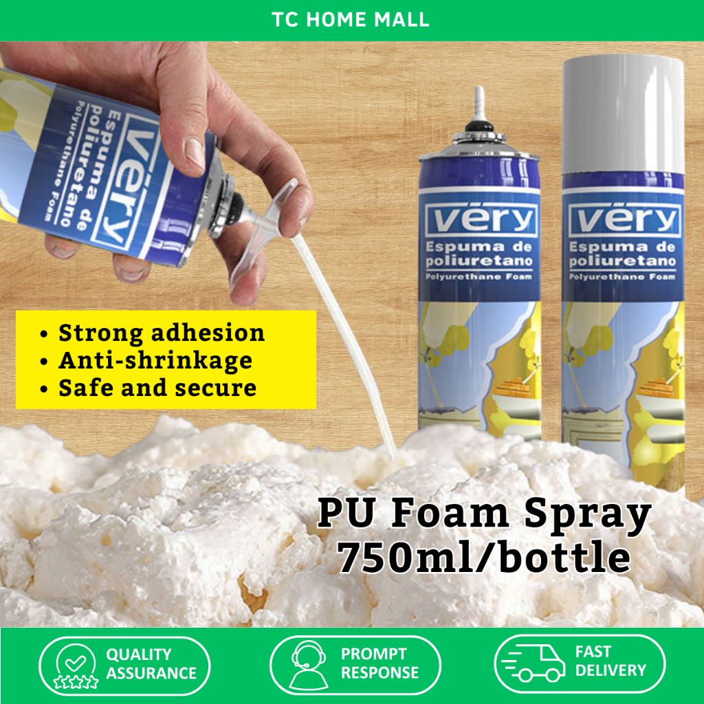 Vira Polyurethane Foam PU Foam Spray 750ml Waterproof Tutup Lubang Batu Angin Dinding #43 (TC ...