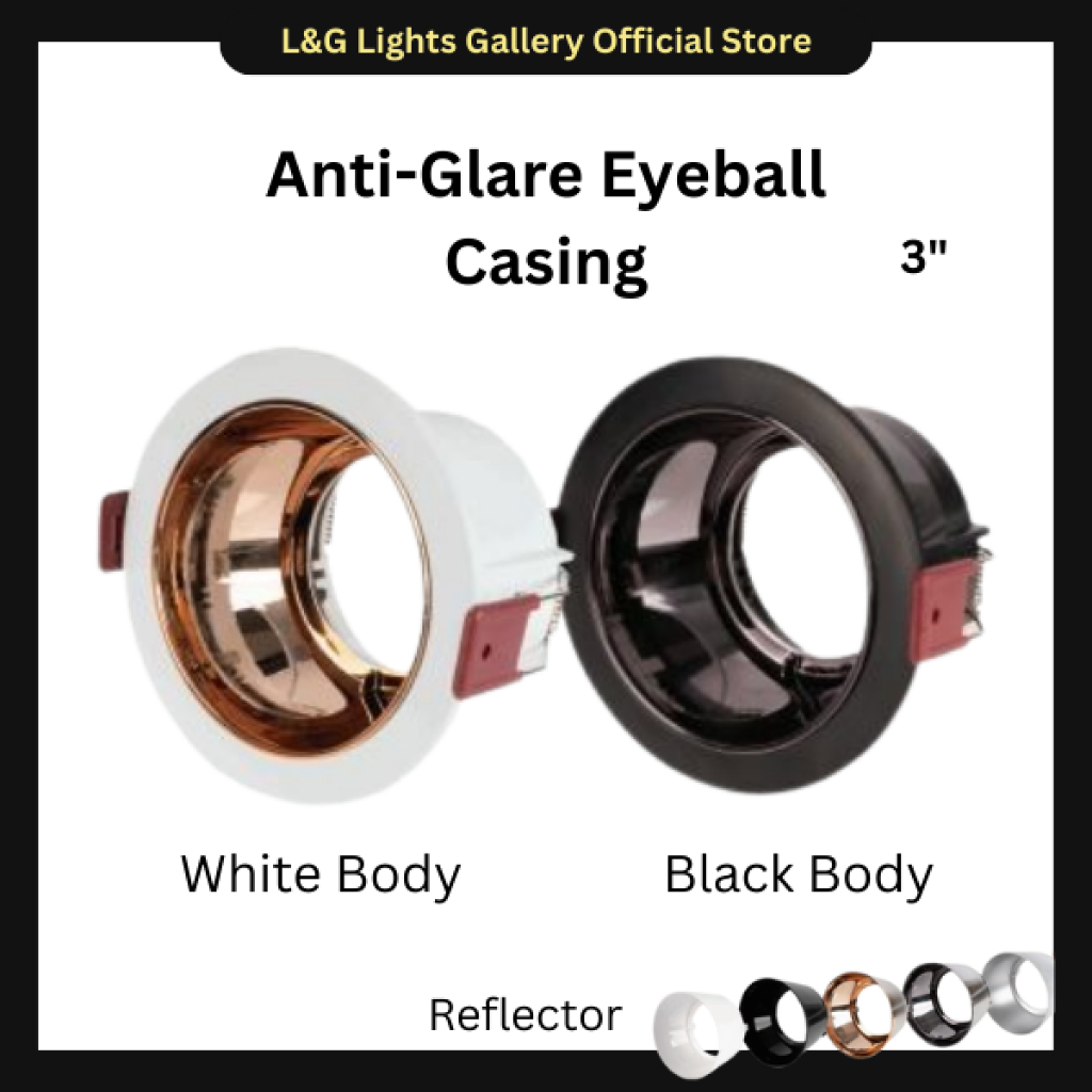 lglights Anti Glare GU10 LED Recessed Eyeball Casing Holder Housing ...