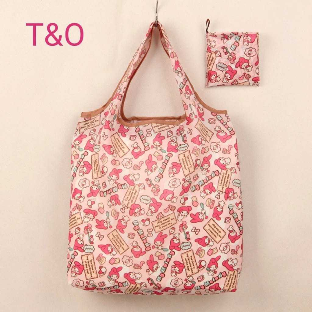 Foldable Handy Shopping Bag Recyclable Reusable Cartoon Tote Pouch ...