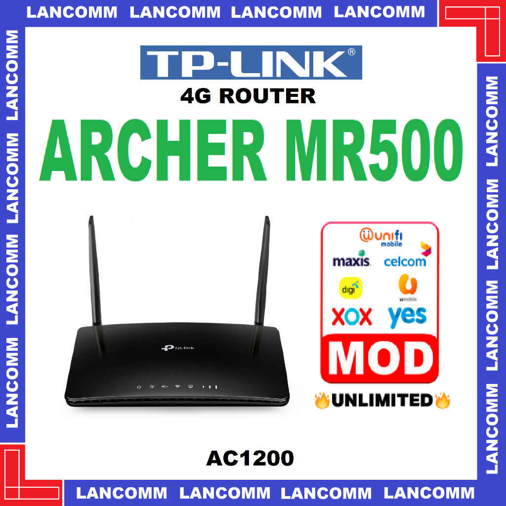 MODIFIED!!! TP-LINK ARCHER MR500 UNLIMITED DATA 4G+ Cat6 AC1200 ...