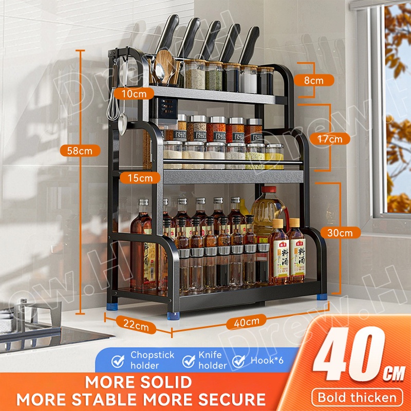 Kitchen Spice Rack Kitchen Rak Dapur Rak Rempah Stainless Steel ...