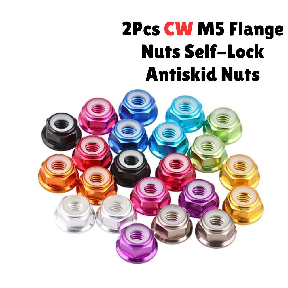 M5 Flange Nuts 2204/2205 Motor Use (2Pc CW) Thread Self-lock Antiskid ...