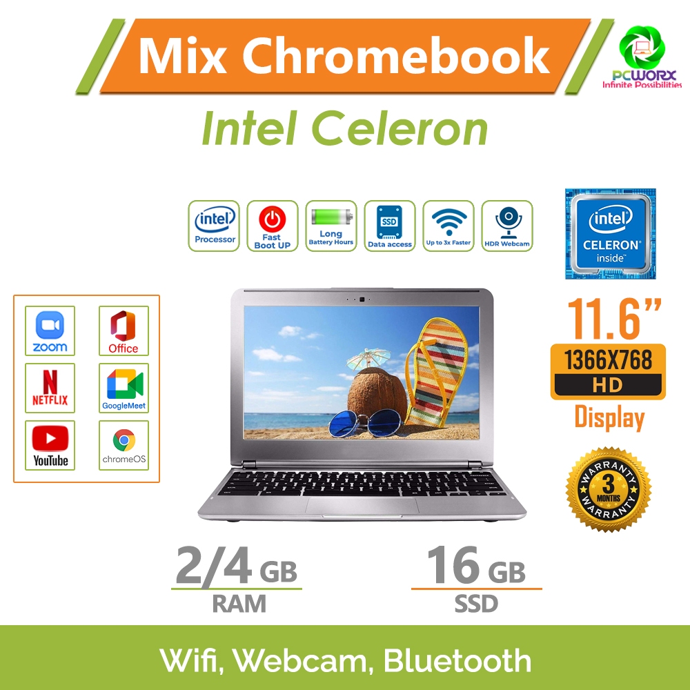Mix Chromebook Students Budget Laptop - Intel Celeron / 2GB 4GB Ram ...