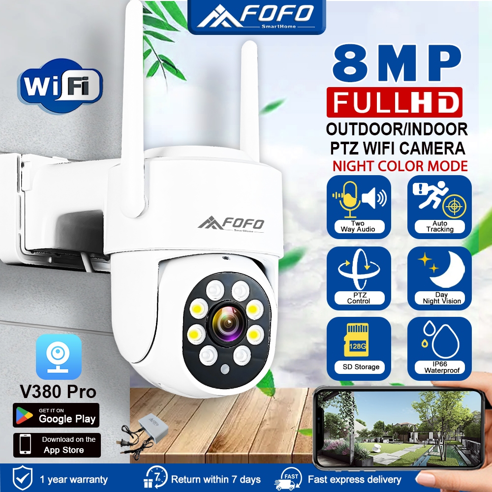 FOFO CCTV security cameras 8MP Wireless Wifi IP CAMERA AUTO TRACKING ...