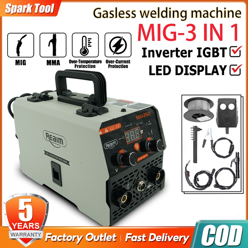MIG-999/250 MIG Welding Machine Set Gasless MIG/MMA/TIG 3in1 Inverter IGBT Welder Walding mesin ...