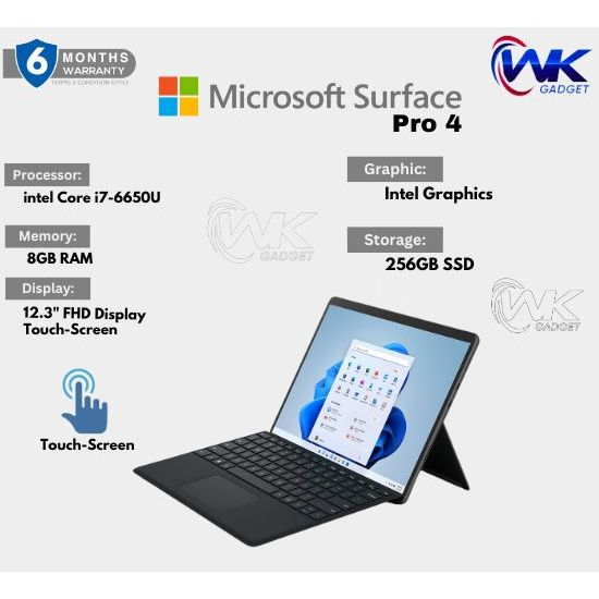 Microsoft Surface Pro 4 | Intel Core i7-6th Gen | Intel Graphics | 8GB ...