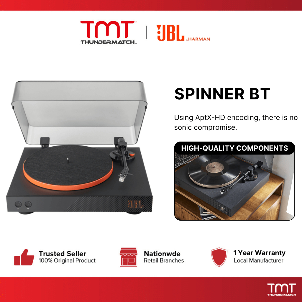 JBL Turntable Spinner BT Bluetooth Turntable | Vinyl Record Player | 1 ...