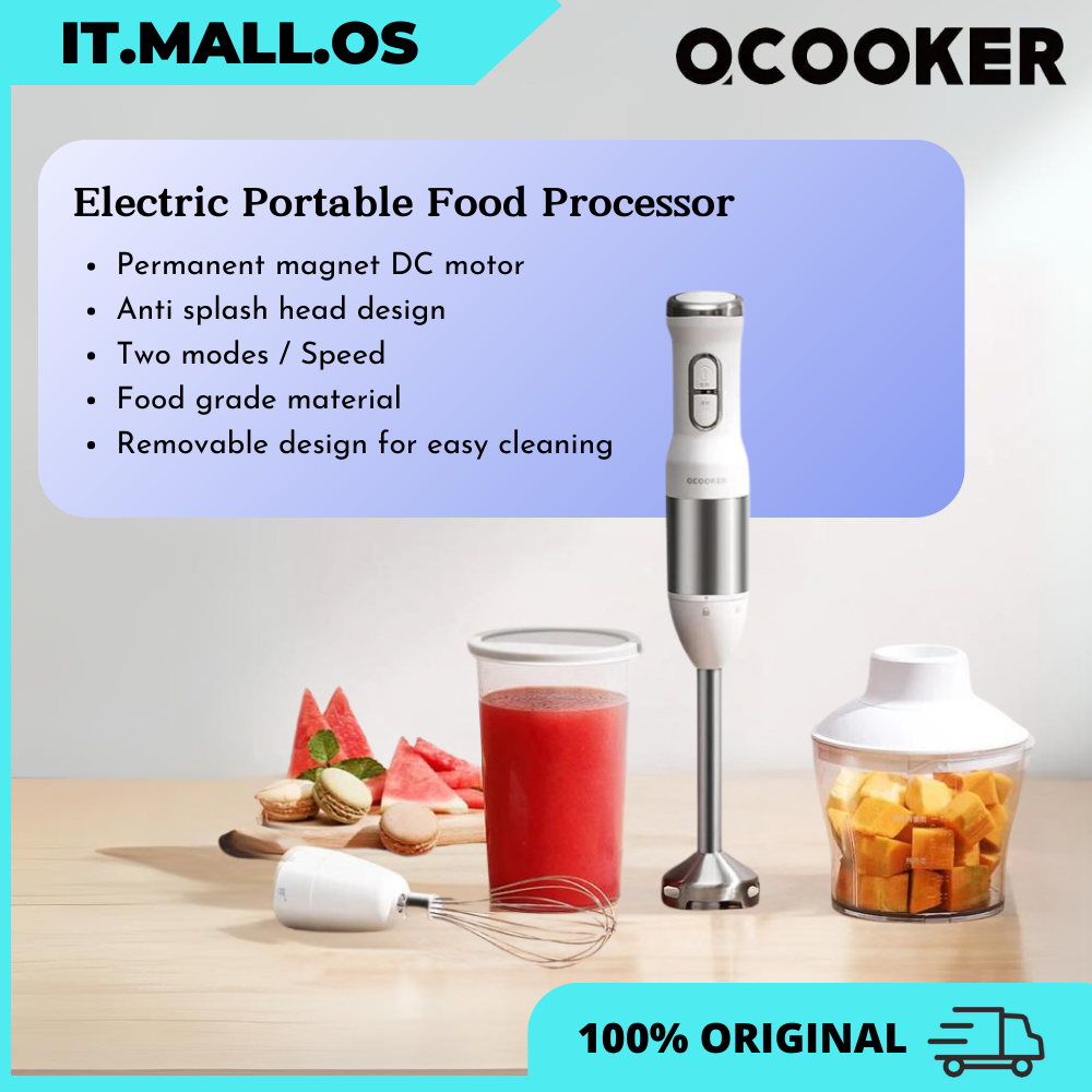 QCOOKER Hand Blender Electric Portable Food Processor Mixer Juicer ...