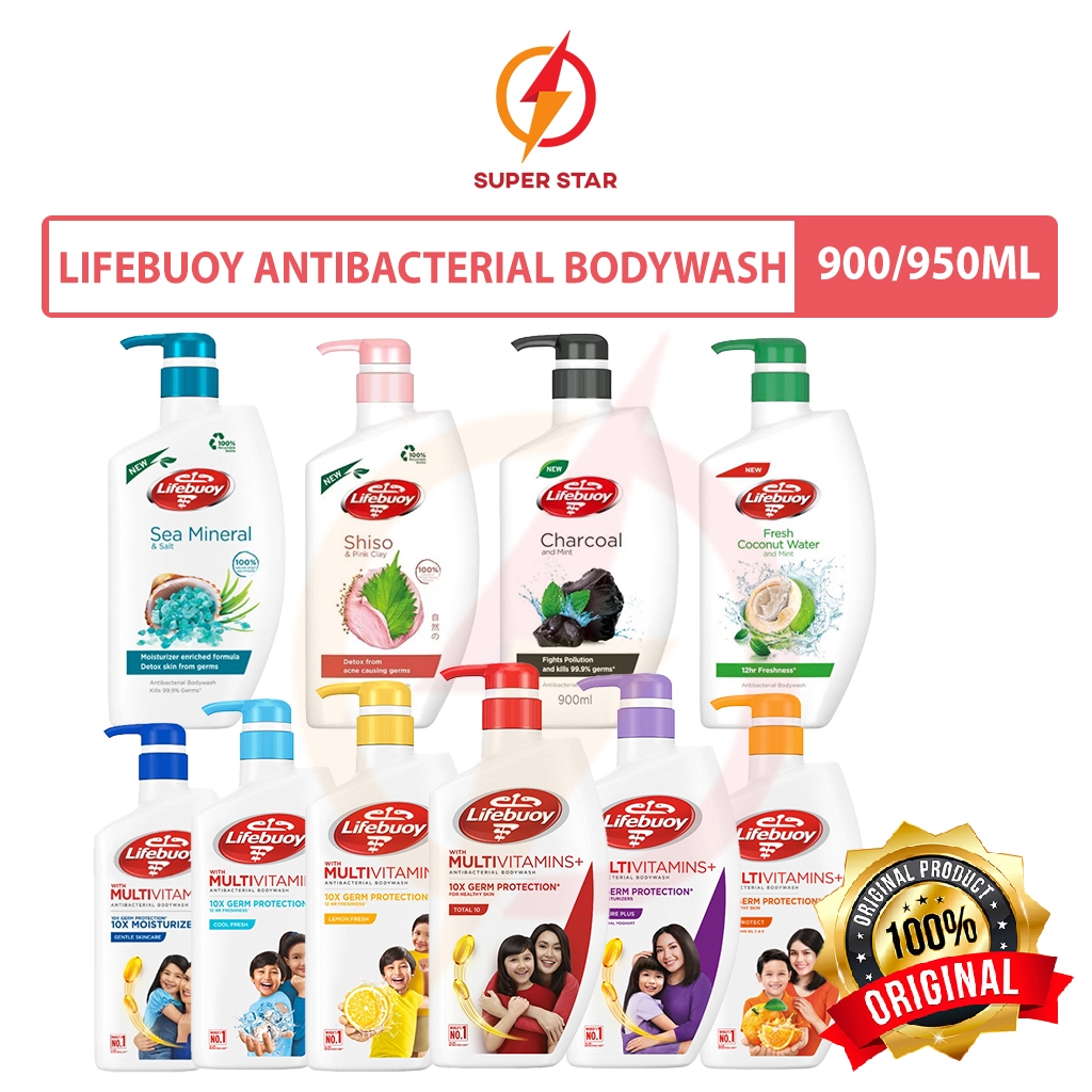 Lifebuoy Antibacterial Body Wash 900 / 950ml (Total 10 / Moisture Plus ...