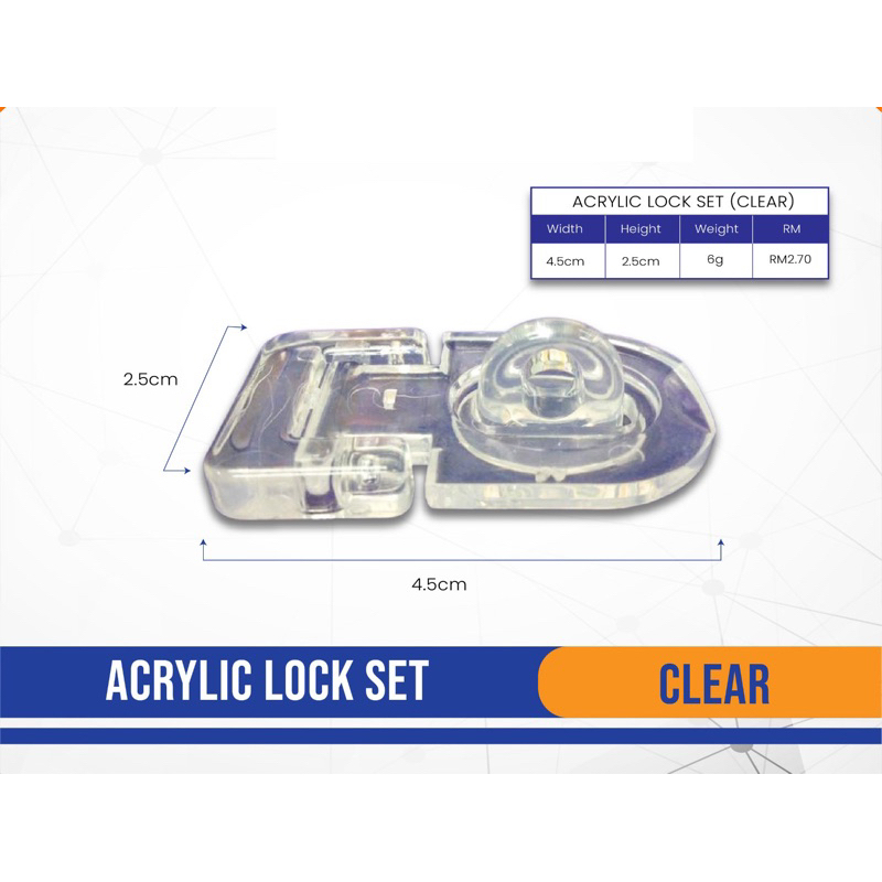 ACRYLIC LOCK SET TRANSPARENT FOR CUSTOM MADE ACRYLIC BOX - PM | Shopee ...