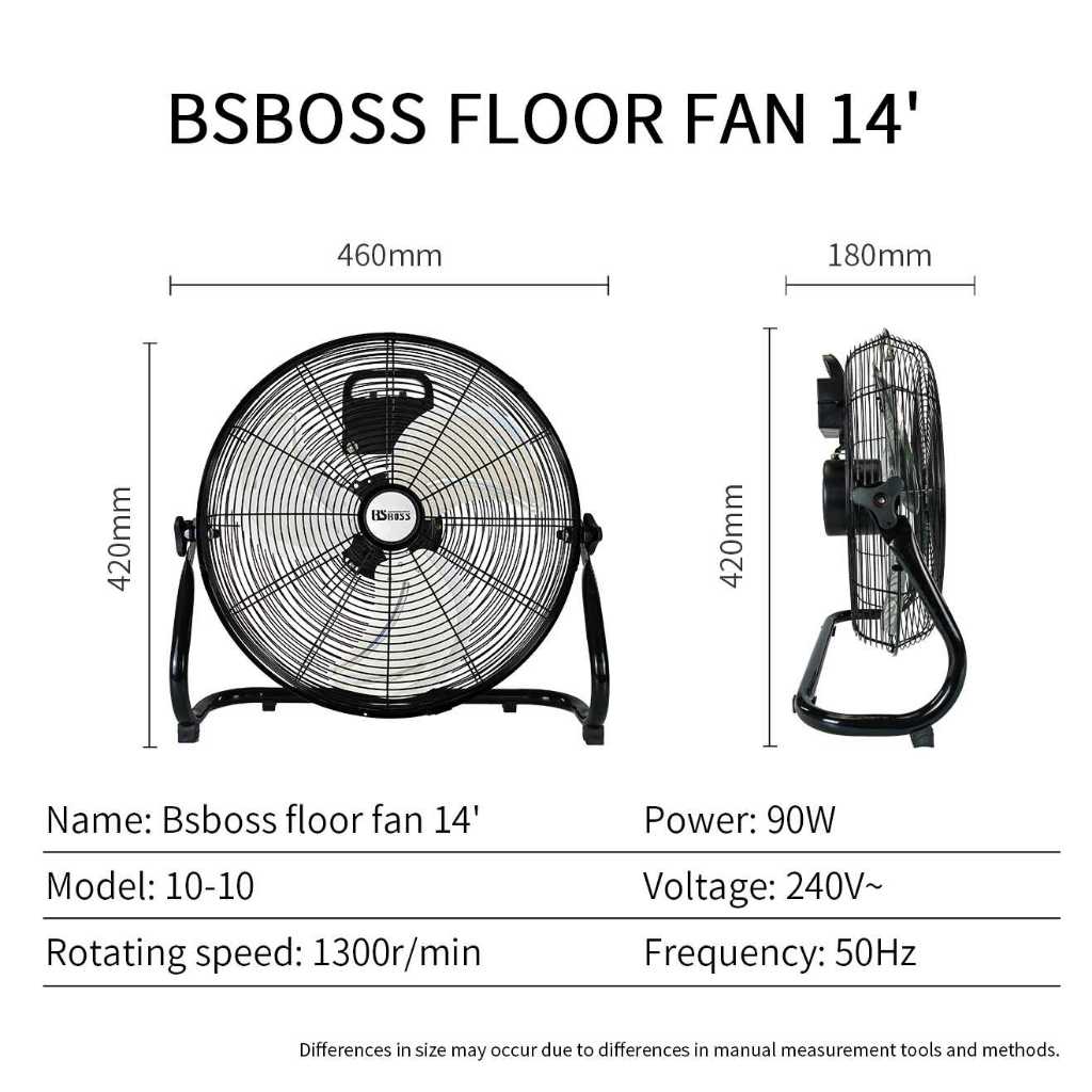 BSBOSS Industrial Floor Fan For Living Room, Dining Hall & Kitchen (12 ...