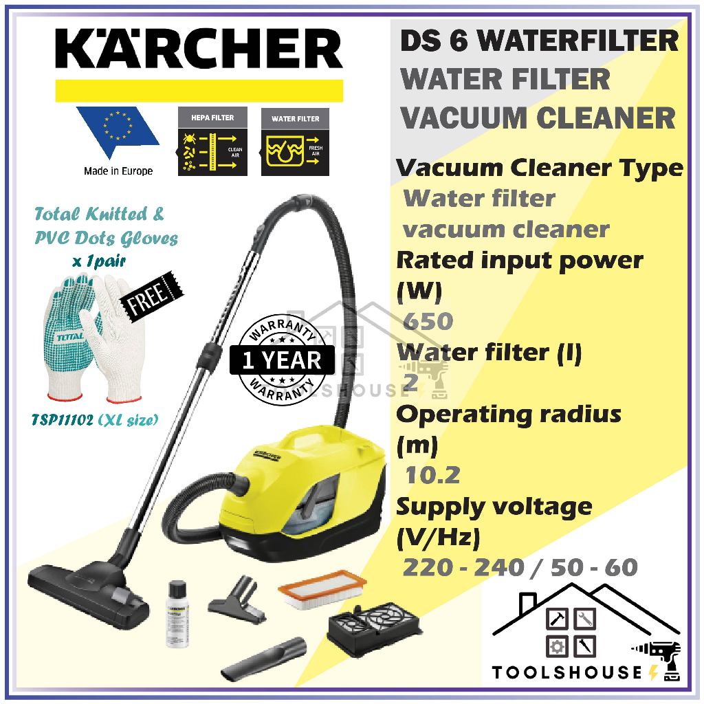 Karcher DS 6 Mediclean Water Base Vacuum Cleaner Waterfilter 650W 2L | Shopee Malaysia
