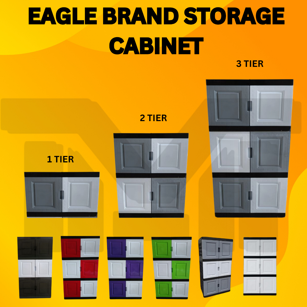 0012 EAGLE BRAND Storage Cabinet 3 Tier / Plastic Cabinet / kitchen ...